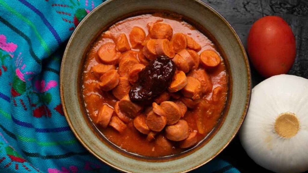 Receta fácil de salchichas con chipotle y jitomate - Sibeti Recetas